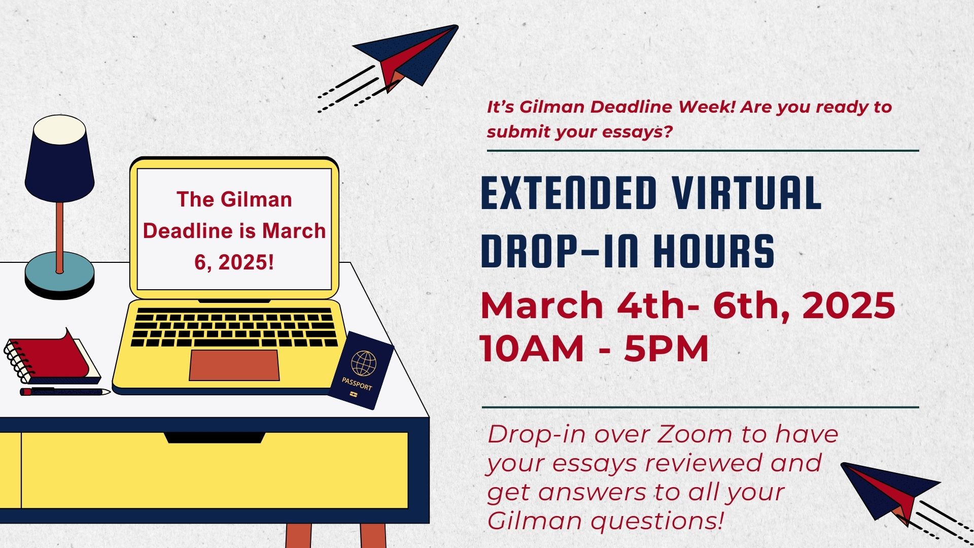 Gilman Deadline Week- Extended Drop-ins | Arizona International