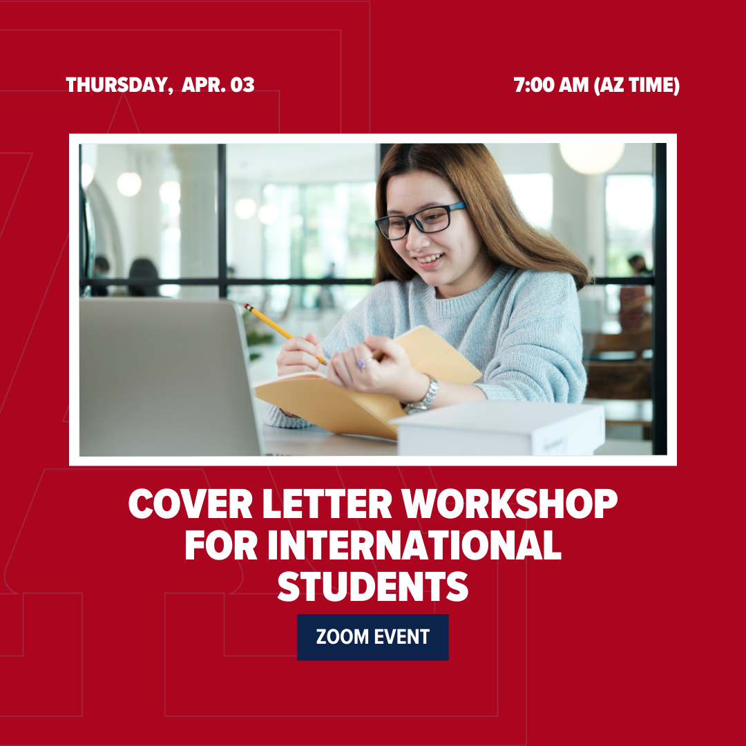 Cover Letter Workshop for International Students | Arizona International